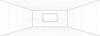 Room Perspective Grid Background 3d Vector Illustration. Interior ...