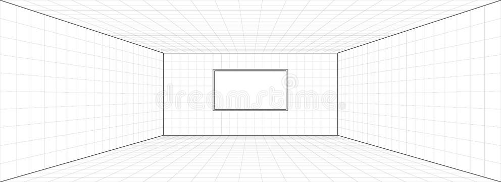 Room Perspective Grid Background 3d Vector Illustration. Interior ...