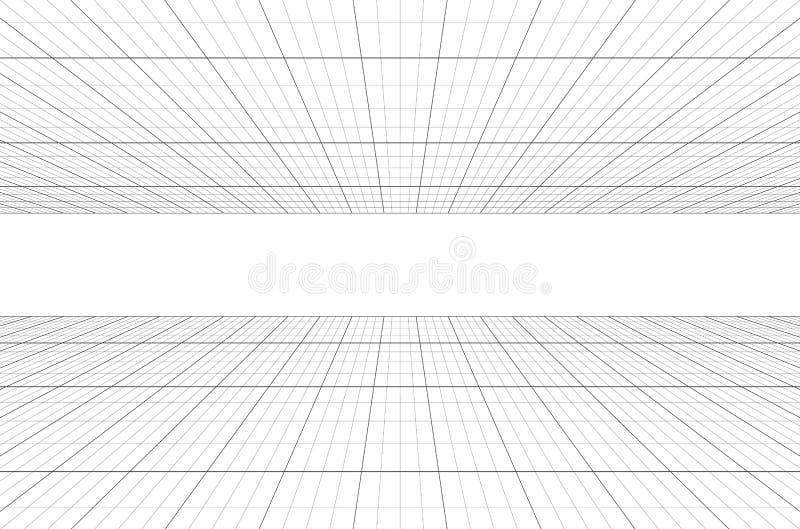 Perspective Grid Background 3d Vector Illustration. Model Projection ...