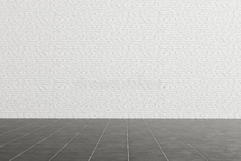 Room Perspective,white Brick Wall and Ceramic Tile Ground. Stock Photo ...