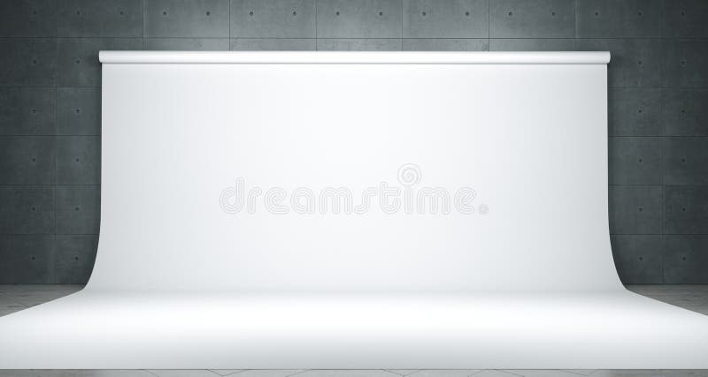 Room with Photography Studio White Backdrop. 3D Rendering Stock ...