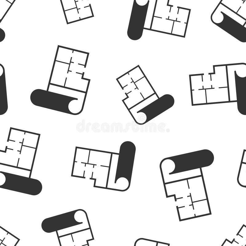 Room Plan Icon in Flat Style. Blueprint Vector Illustration on White ...