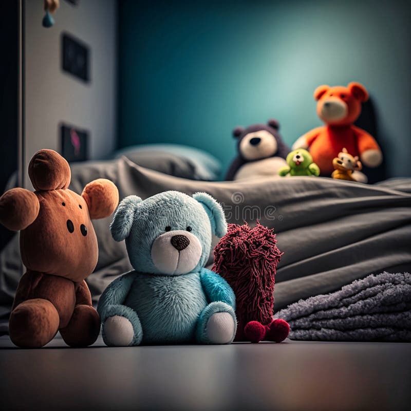 Room with Plush Toys Advertising Banner Empty Space, Generative AI ...