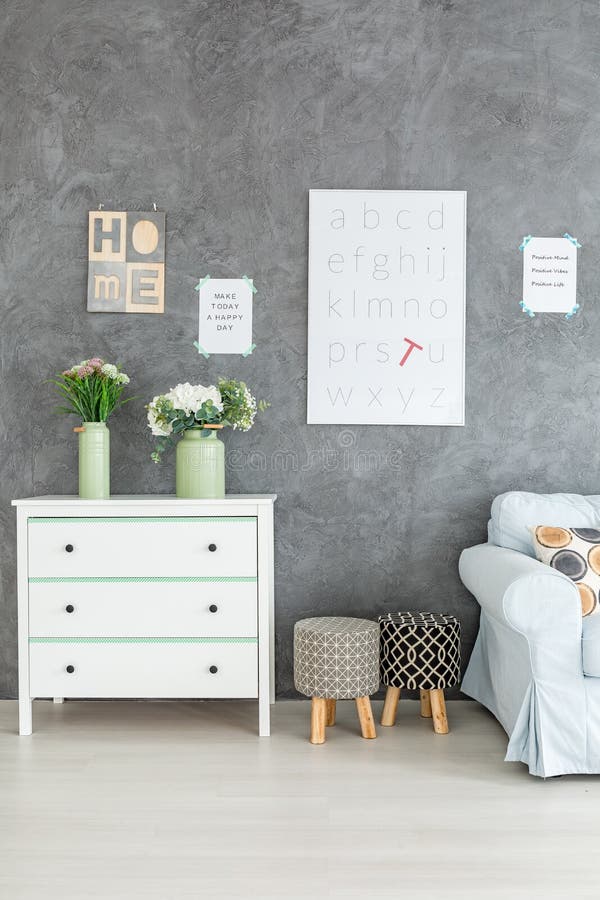 Room with poster stock photo. Image of home, decoration - 88985458