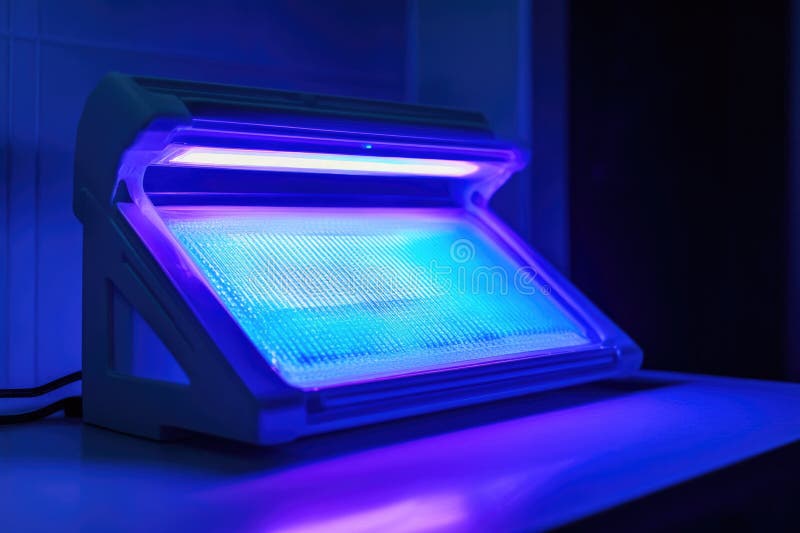 A Room with Purple and Blue Light Stock Image - Image of interior ...