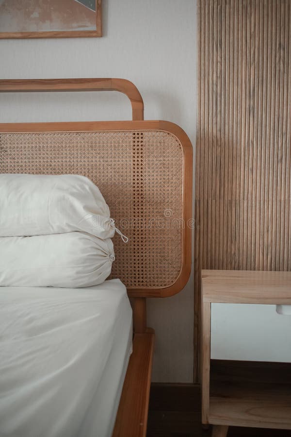 Room with Rattan Bed and Simple Design Stock Image - Image of decor ...