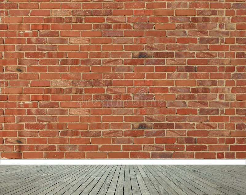 Room with Red Brick Wall and Wooden Floor Stock Image - Image of wood ...