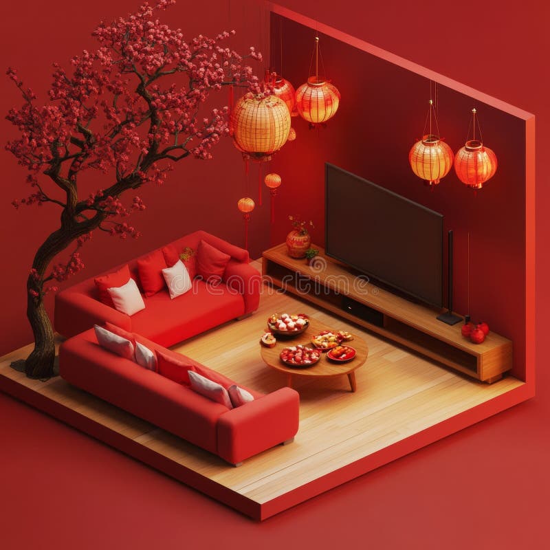 The Room is Red and Features an Isometric Asian Design for Relaxation ...