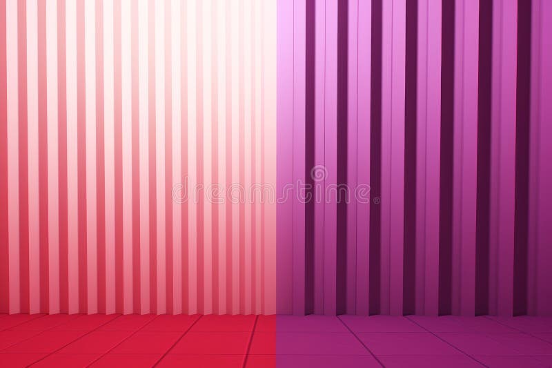 A Room with Red and Purple Stripes on the Wall Stock Illustration ...