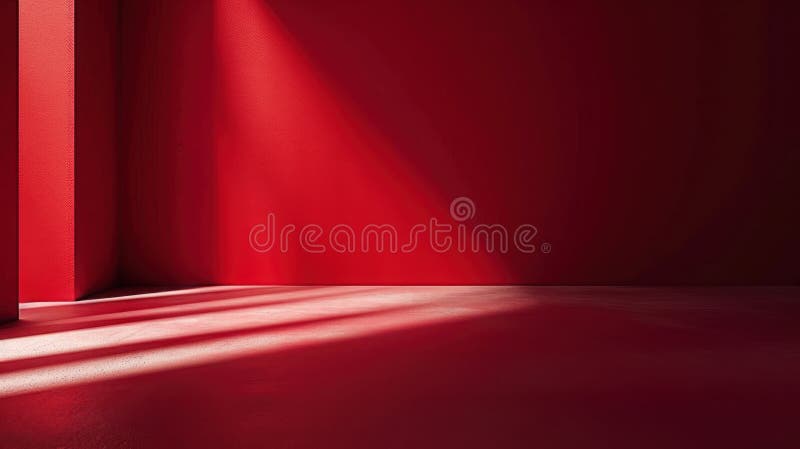 Room with Red Wall and Floor, Simple, Bold, and Striking Interior ...