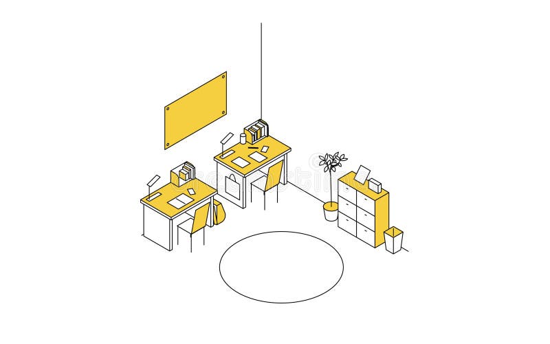 Room for Rent: Children S Room, Simple Isometric with Two Study Desks ...