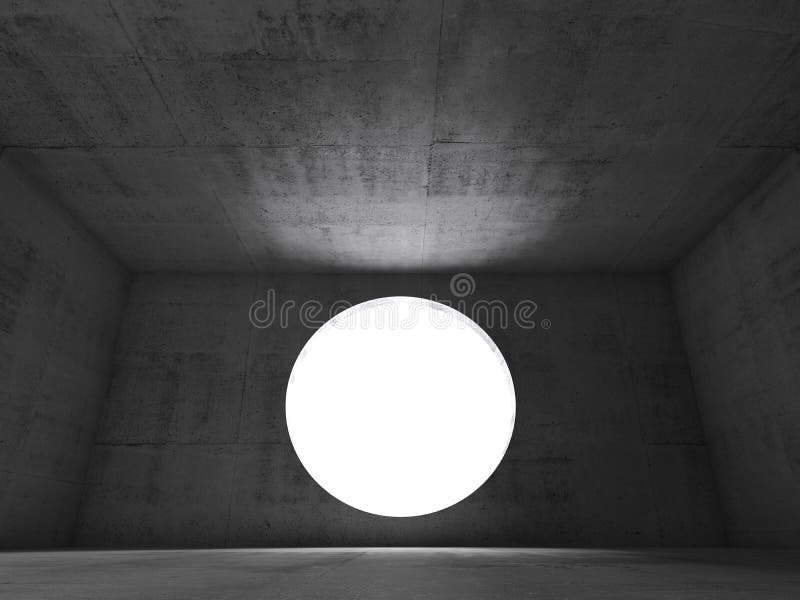 Room with Round Light Window. 3d Render Stock Illustration ...