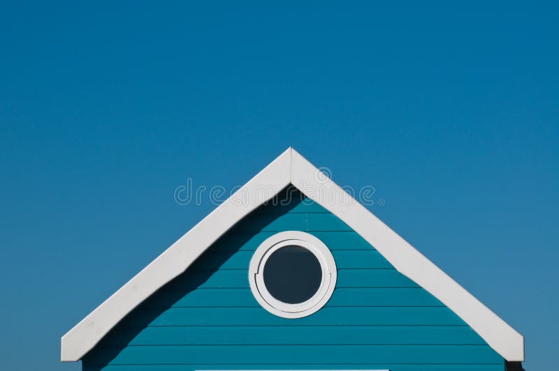 Room with a Round View in Blue Stock Image - Image of contrast, room ...