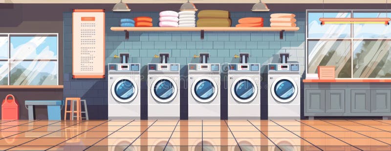 Room with Row of Washers stock image. Image of room - 308921007