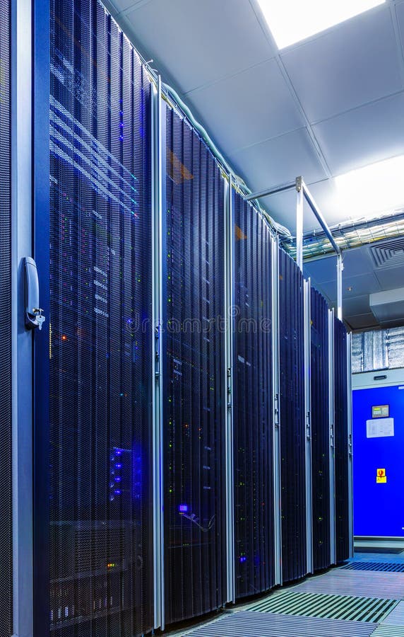 Room with Rows of Server Hardware in the Data Center Stock Photo ...
