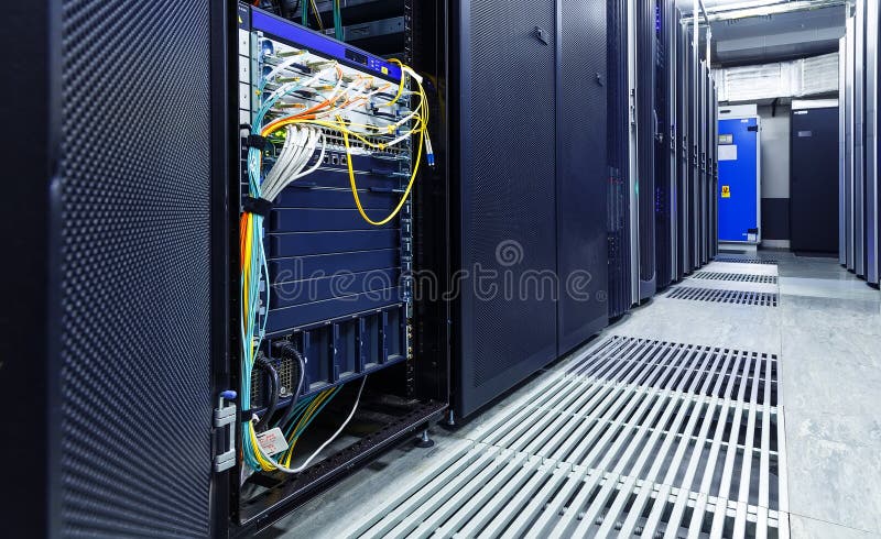 Rows Of Server Hardware Box Server Rack In Data Center Server Room ...