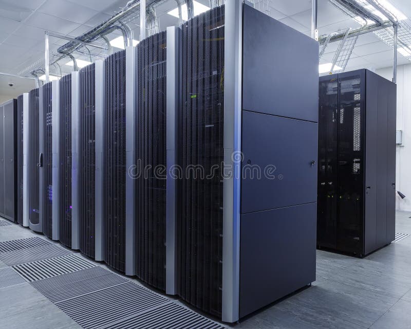 Network Patch Panel In A Data Center Stock Photo - Image of cluster ...