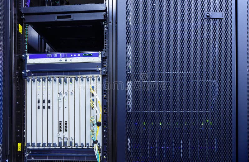Room with Rows of Server Hardware in the Data Center Stock Photo ...
