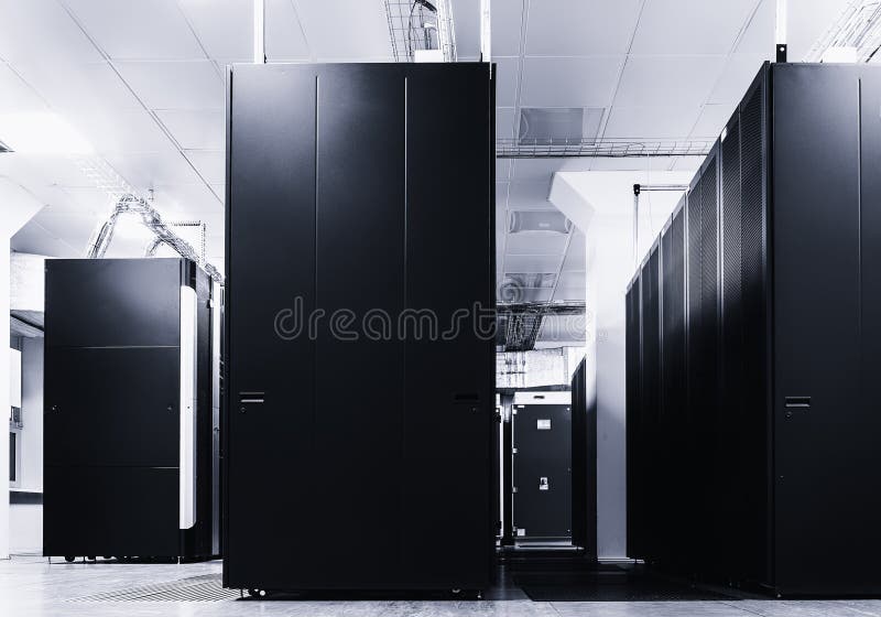 Room with Rows of Server Hardware in Data Center Stock Photo - Image of ...