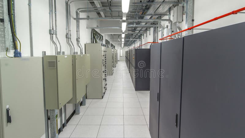 Room with Rows of Server Hardware in Data Center Timelapse Hyperlapse ...