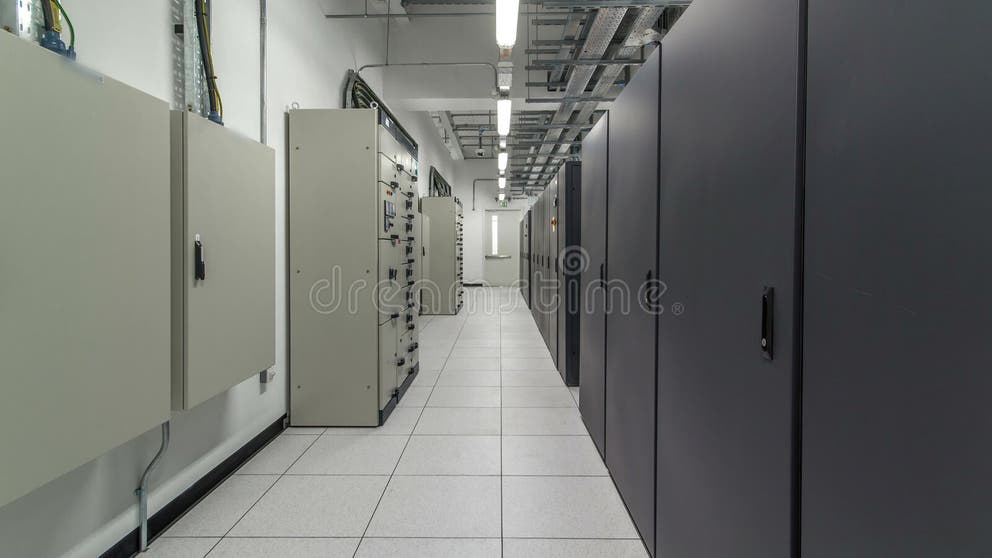 Room with Rows of Server Hardware in Data Center Timelapse Hyperlapse ...