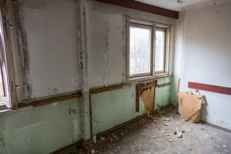 Room in a ruined house stock photo. Image of devastation - 90277372