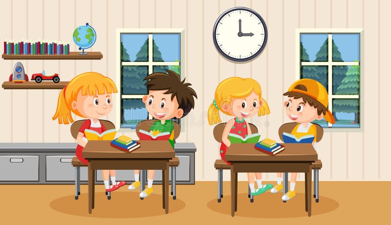 Children Doing Homework Stock Illustrations – 725 Children Doing ...