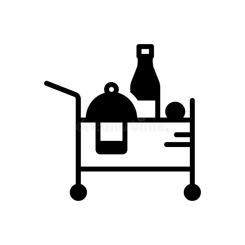 Black Solid Icon for Room Service, Room and Service Stock Vector ...