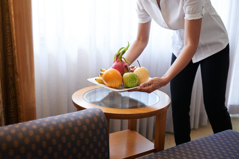 Room service stock image. Image of orange, dish, waitress - 90009259