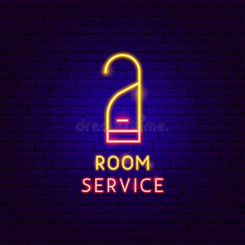 Room Services Neon Label stock vector. Illustration of cleaning - 189546830