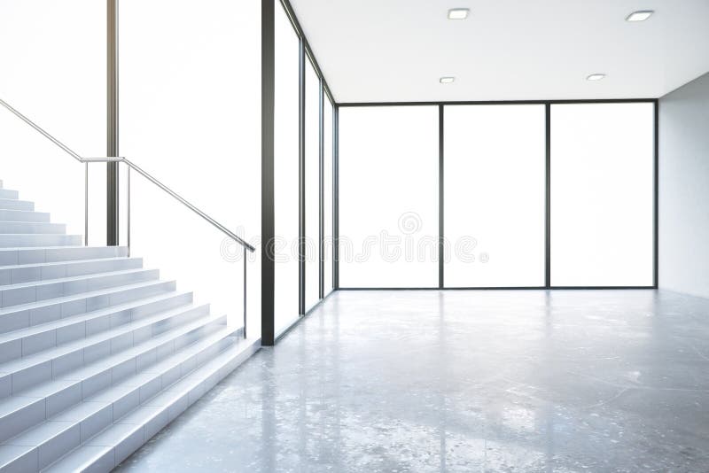 Room with Stairs, Success Concept Stock Illustration - Illustration of ...