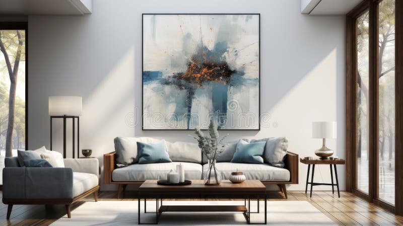 Room with a Striking Painting Created with Generative AI Technology ...
