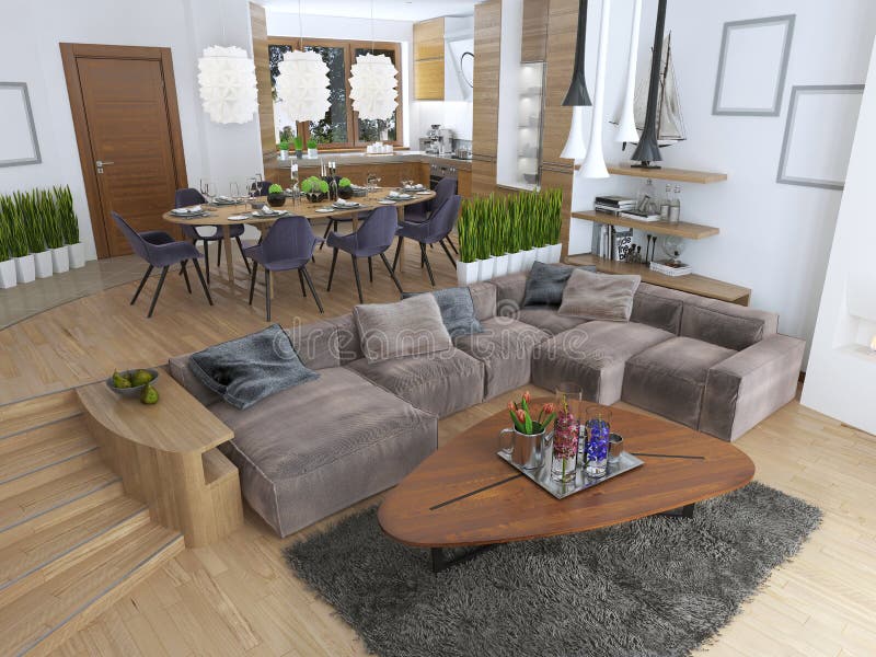 The Room is a Studio with Kitchen and Dining Area and a Living R Stock ...