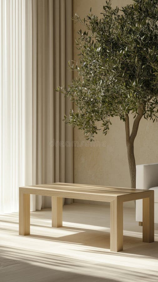 The Room is Sunlit and Includes a Sofa that is Beige, a Coffee Table ...