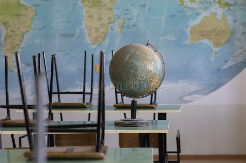 Empty Classroom. Cabinet of Geography Stock Image - Image of education ...