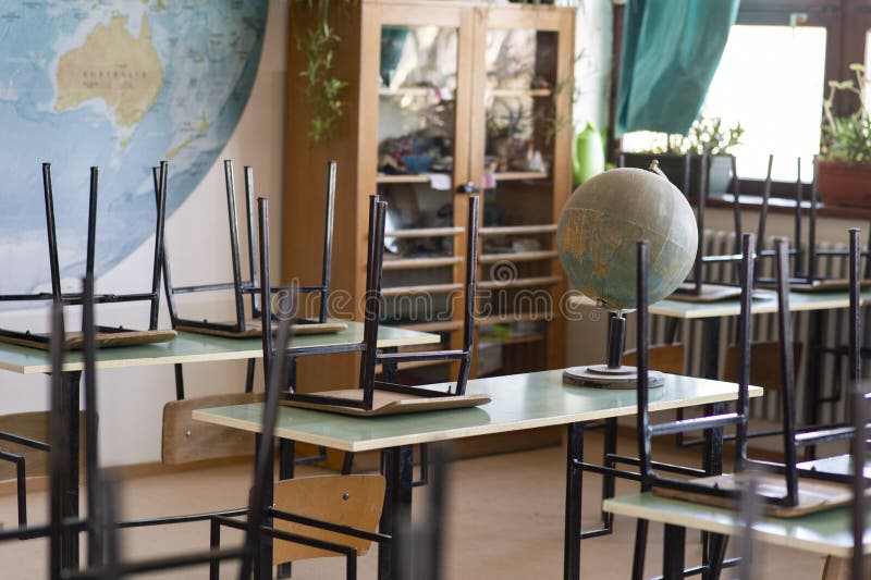 Empty Classroom. Cabinet of Geography Stock Image - Image of world ...