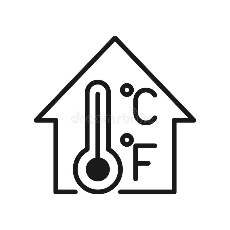Room Temperature Thermometer Fahrenheit Celsius Icon Stock Vector ...
