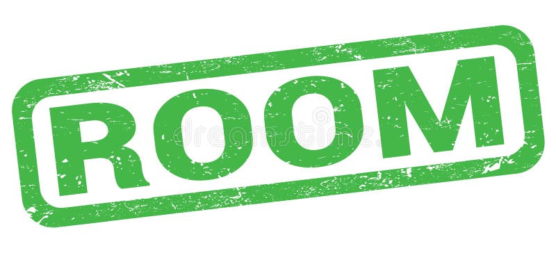 ROOM Text Written on Green Rectangle Stamp Stock Image - Image of green ...