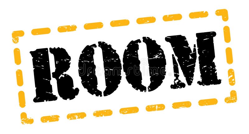 ROOM Text Written on Yellow-black Stamp Sign Stock Illustration ...