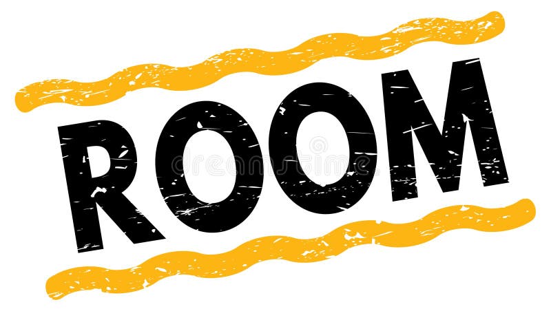 ROOM Text on Yellow-black Lines Stamp Sign Stock Illustration ...