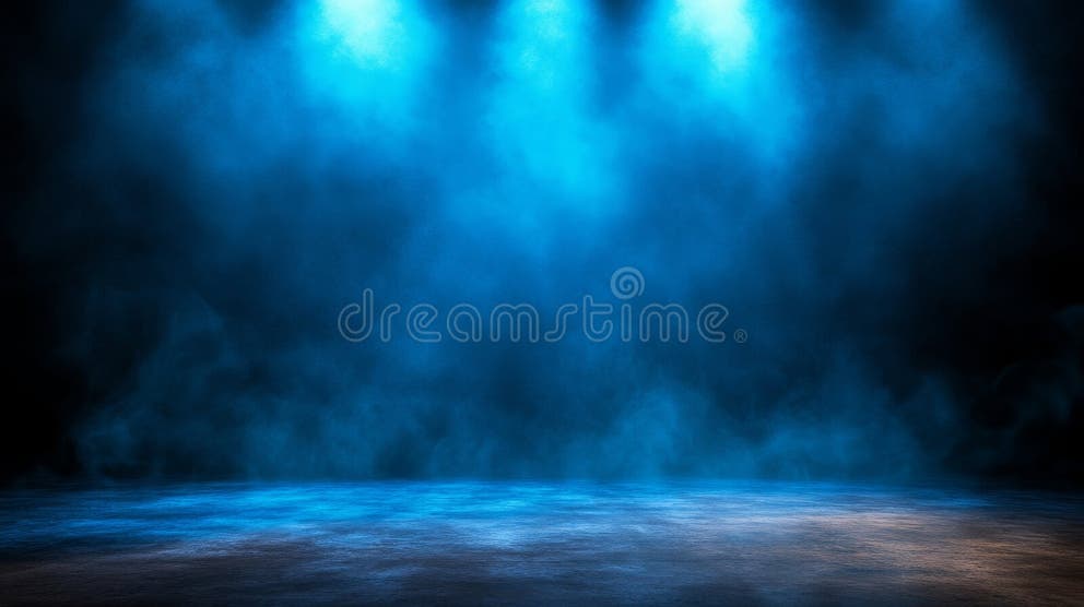 A Room with a Textured, Dark Blue Wall, Illuminated by Subtle Lighting ...