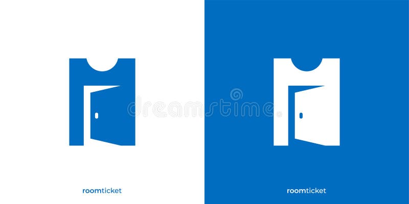 Simple Room Ticket Logo. Ticket and Door Graphic Icons Stock Vector ...