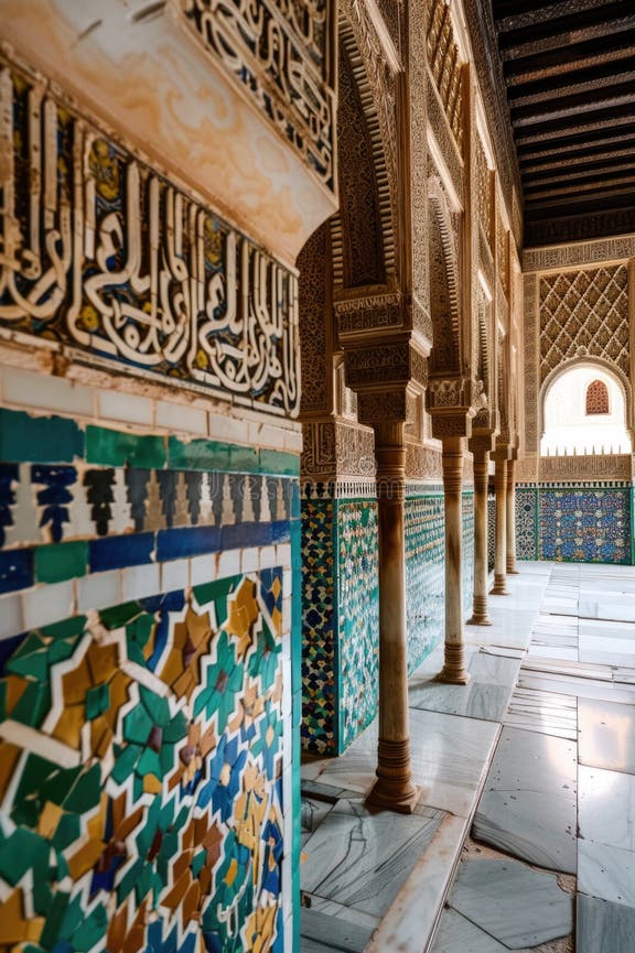 A Room with a Tiled Floor and Columns. Suitable for Interior Design ...