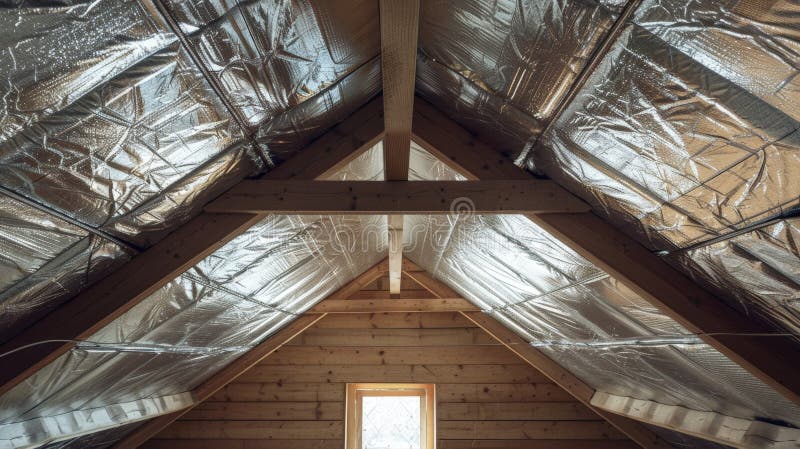 A Room with Tin Foil-covered Roof and Window Stock Photo - Image of ...