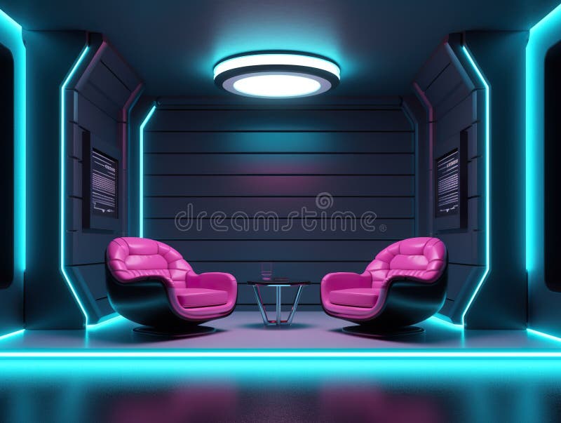 A Room with Two Chairs and a Table. Generative AI Image. Empty Digital ...