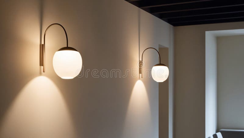 A Room with Two Light Fixtures on the Wall Stock Illustration ...
