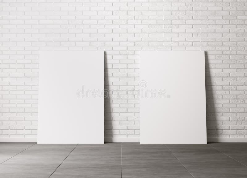 Room with two posters stock illustration. Illustration of placard ...