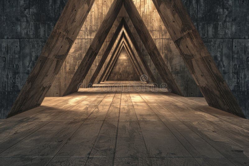 Triangle Ceiling Design in Black and White Stock Image - Image of high ...