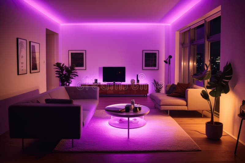 A Room with Various Smart Lighting Solutions, Including Ambient Light ...