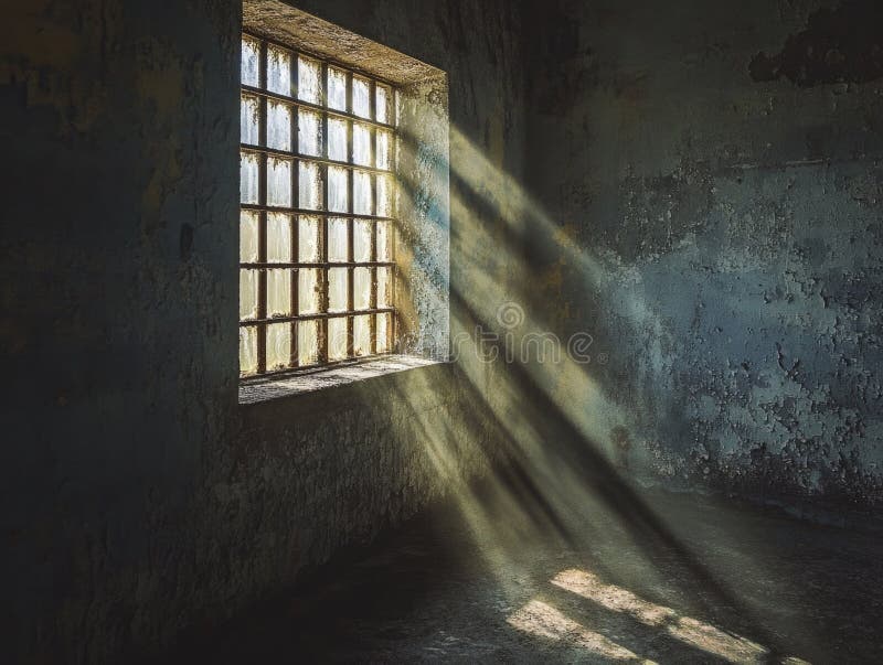 Room with Window and Barred Window Stock Photo - Image of construction ...